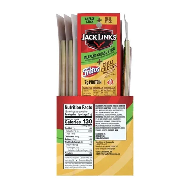 Jack Link's Fritos Chili Cheese Meat Sticks & Jalapeno Cheese Sticks 1 ...