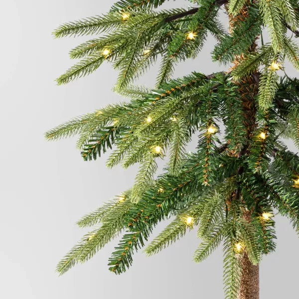 5' Pre-Lit LED Downswept Alpine Balsam Artificial Christmas Tree Warm ...